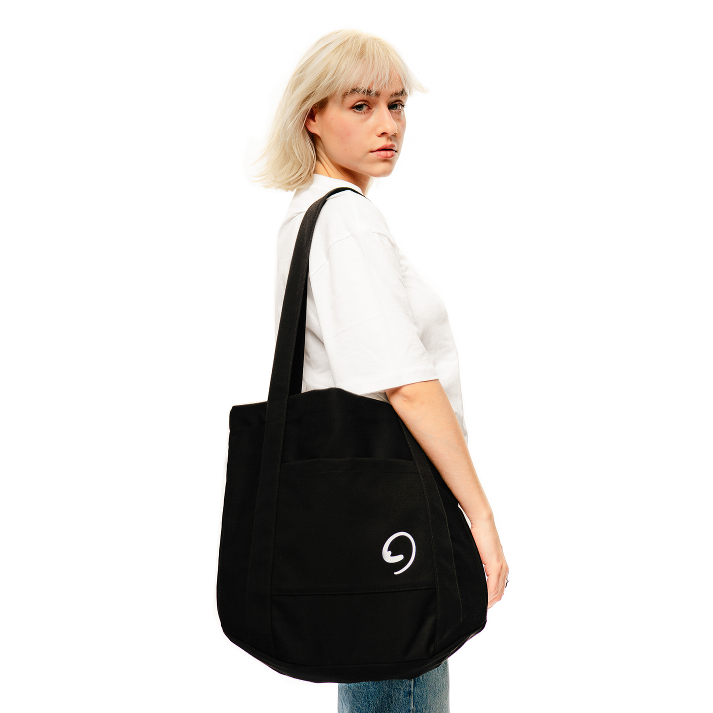 BLACK MEDITERRANEAN BAG - M-Bag Tote with Compartments and Pockets for ...